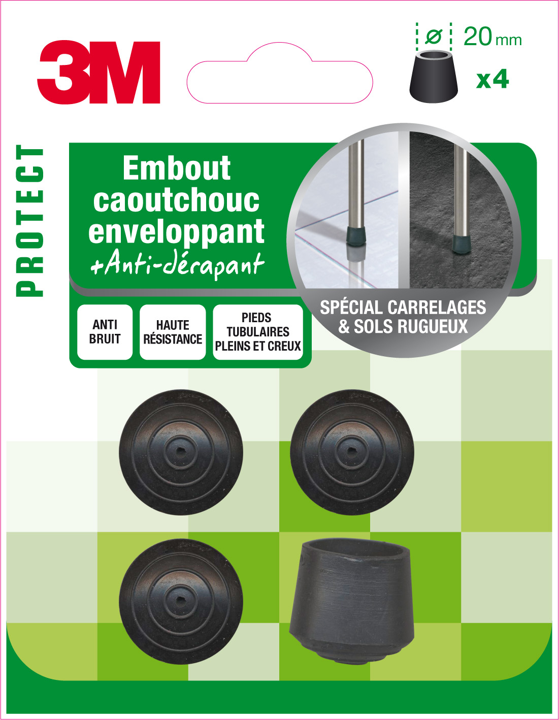 Espace Maison - Wrap-around rubber end cap - 20 mm