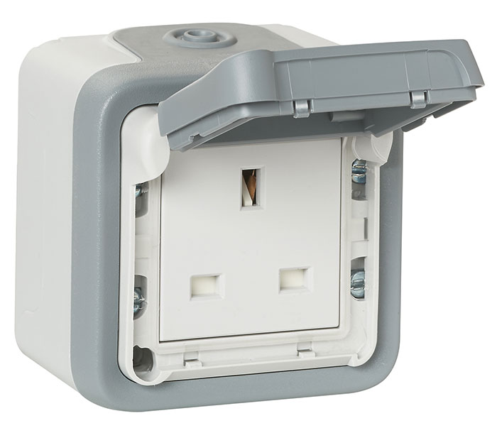 Espace Maison - LEGRAND - Plexo Socket - 13A - IP55 - surface mounting - grey