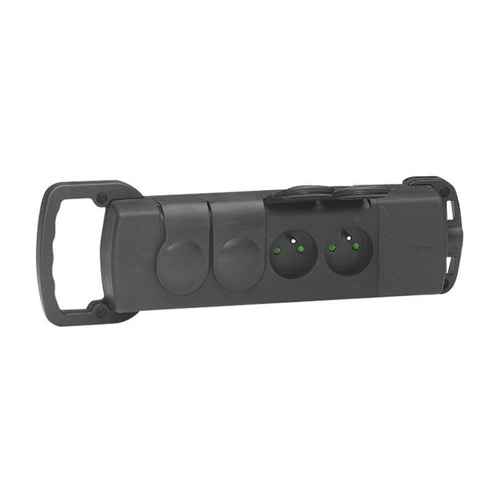 Espace Maison - LEGRAND - Multi-Socket Extension 16A - 4 sockets - rubber (IP44/IK08) without cable