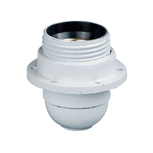 Espace Maison - LEGRAND - Socket for E27 bulb - with ring - side cable outlet - white