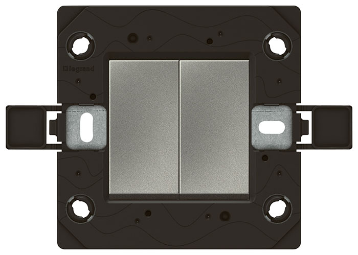 Espace Maison - LEGRAND - ARTEOR Magnesium - 2G1W switch + support frame