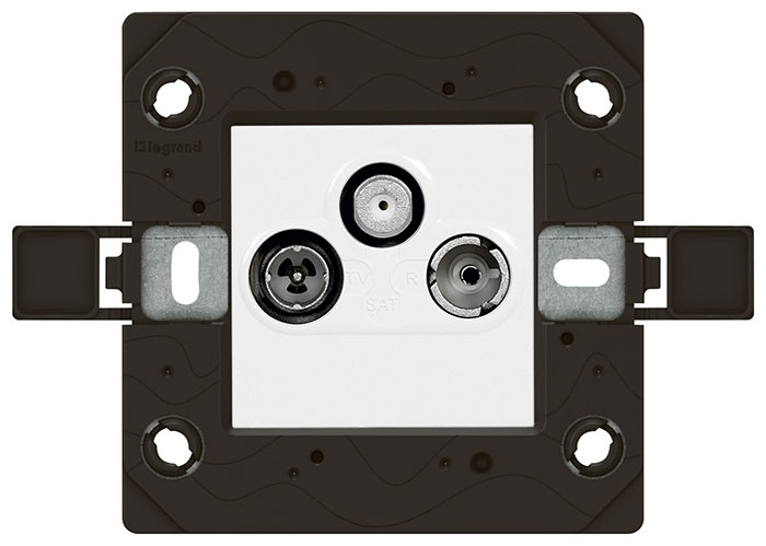 Espace Maison - LEGRAND - ARTEOR White - TV-FM-SAT Socket + support frame