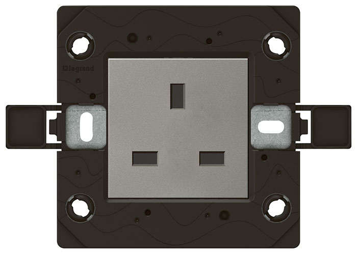 Espace Maison - LEGRAND - ARTEOR Magnesium - Socket 13A - 2P+E - 2 modules + support Frame