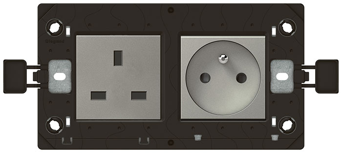 Espace Maison - LEGRAND - ARTEOR Magnesium Double Socket 13A/16A + support frame