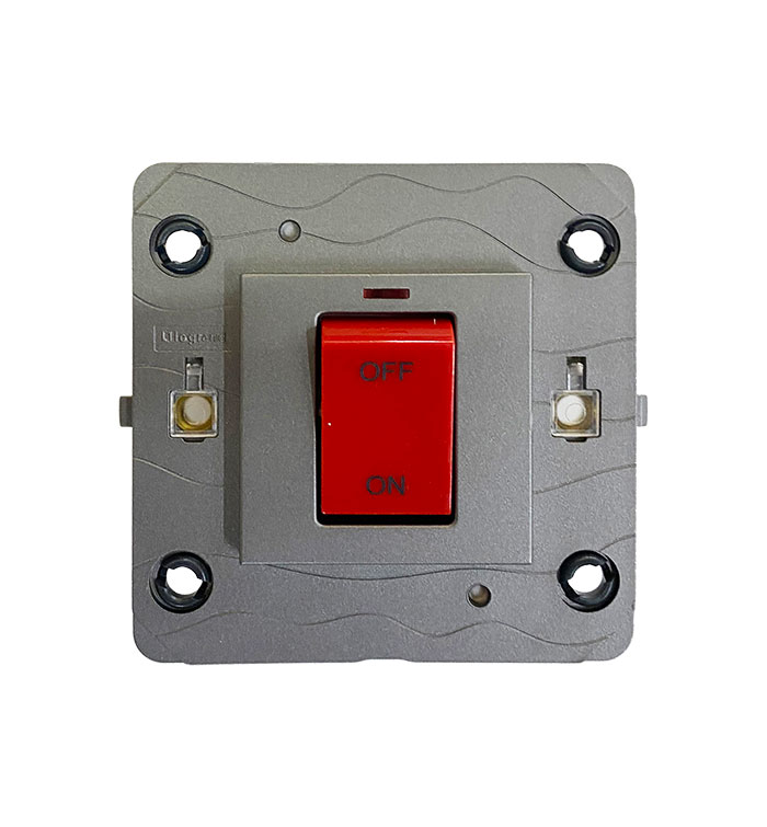 Espace Maison - LEGRAND - ARTEOR Magnesium - Double pole switch - 45 A 250 V~ - with neon - 1 gang