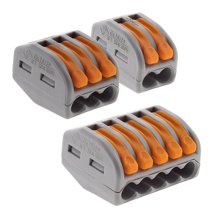Espace Maison - 30 Wago S222 quick connect terminals - 5 inputs (4 mm² ...
