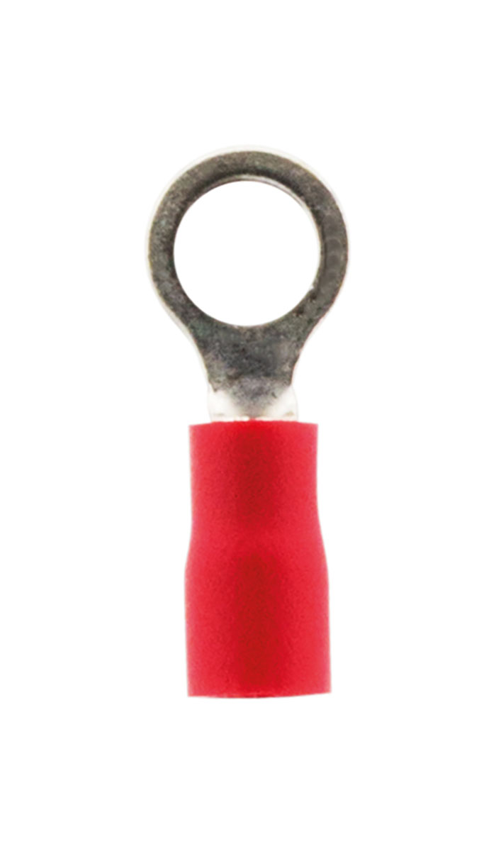 Espace Maison - 10 insulated round cable lugs 4 mm - red