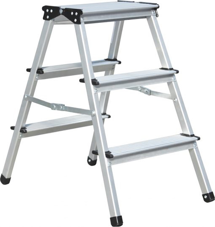 Espace Maison - Double-sided aluminum 3-step ladder