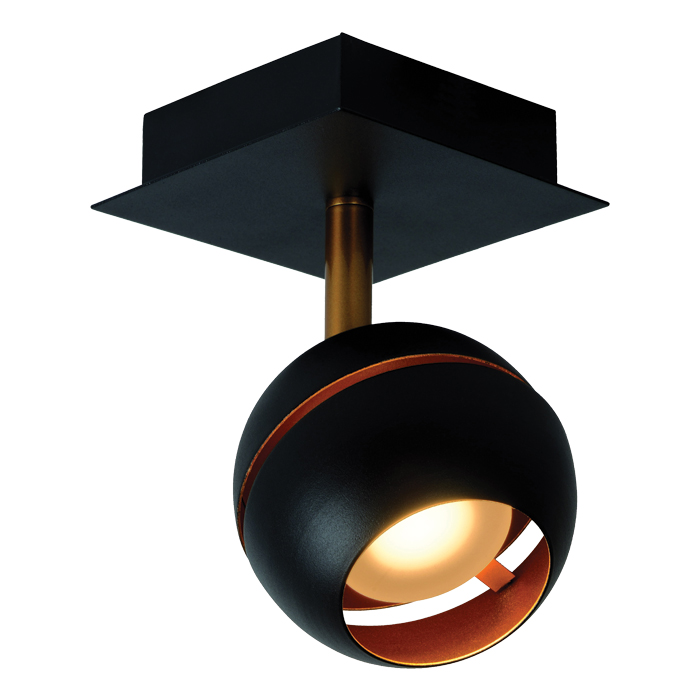 Espace Maison - Single LED spotlight - matt sandy black and gold
