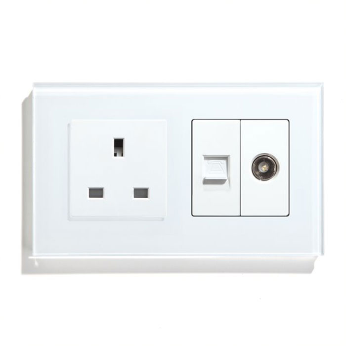 Espace Maison - Socket - 13A Uk+Tel+Tv Socket - White (Normal)
