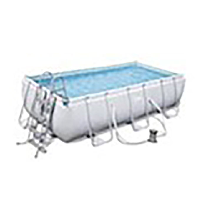 Espace Maison - Rectangular swimming pool with steel frame