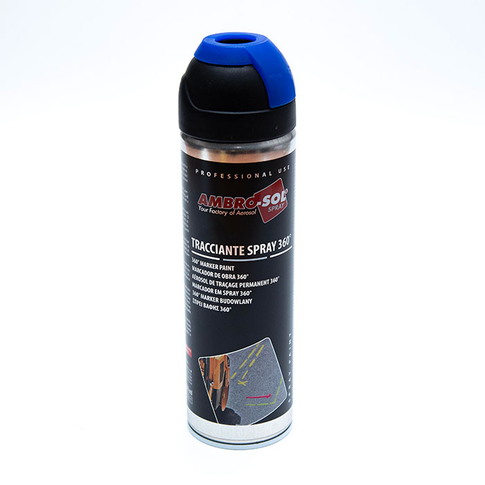 Espace Maison - Ambro-Sol, 360° fluorescent blue tracing spray paint 500 ml