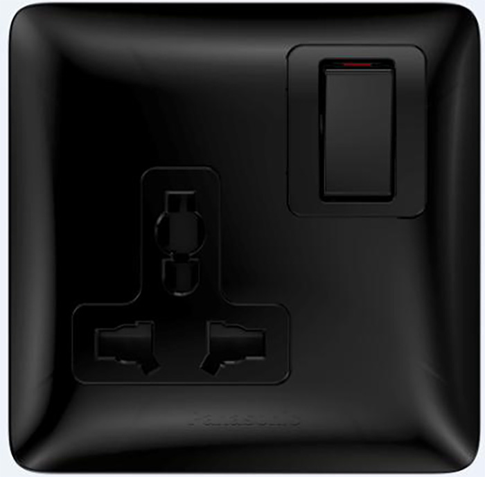 Espace Maison - Switch Socket SGL Universal - Black