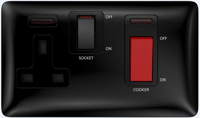 Espace Maison - Control unit for cooker 45A switch / 13A socket - Black